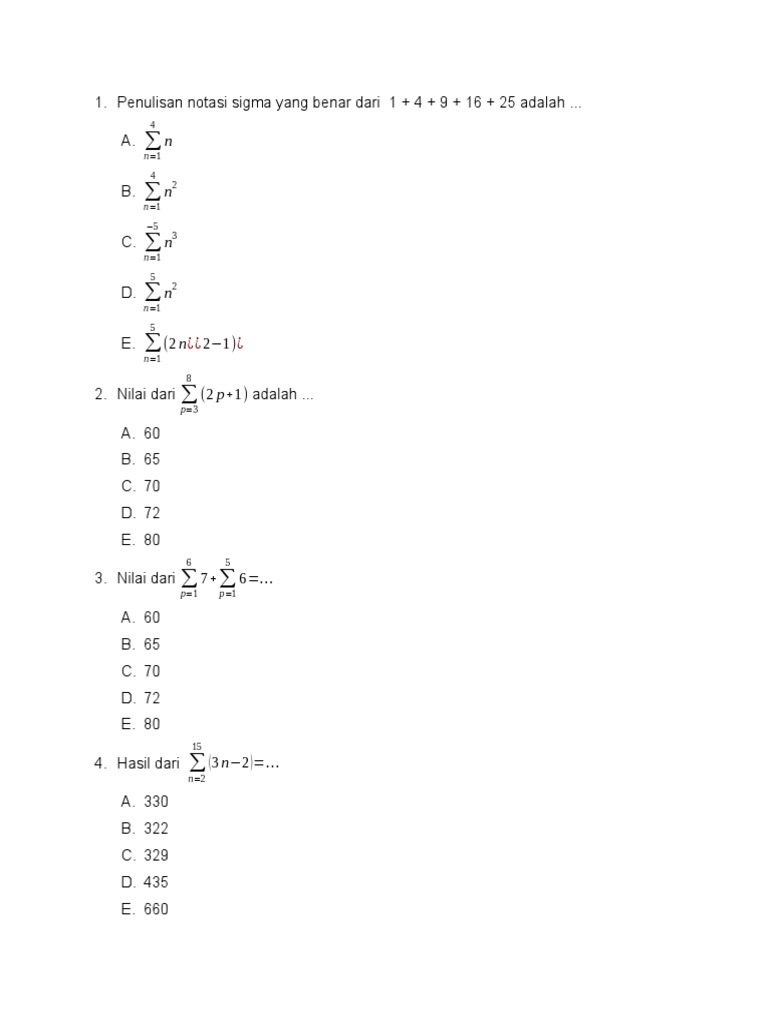 Soal MTK Wajib Kelas Xi TP 20192020 | PDF