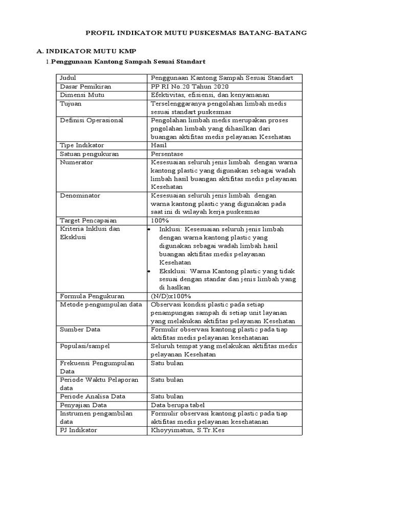 Profil Indikator K3 | PDF