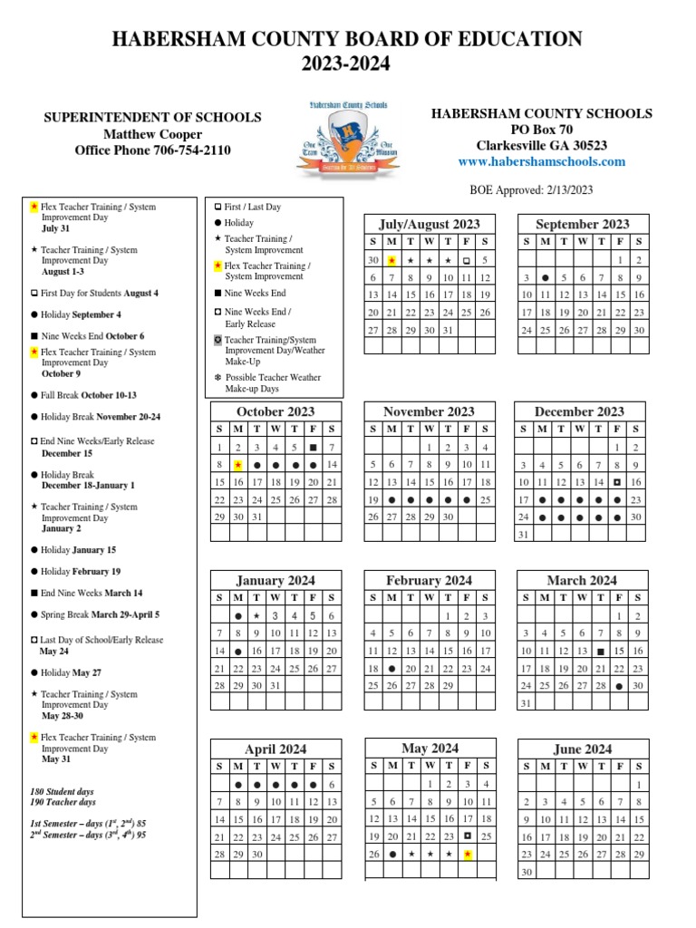 FY2024 School Calendar | PDF