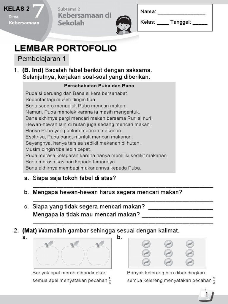 LEMBAR PORTOFOLIO BUPENA 2D Tema 7 Sub 2 PDF | PDF