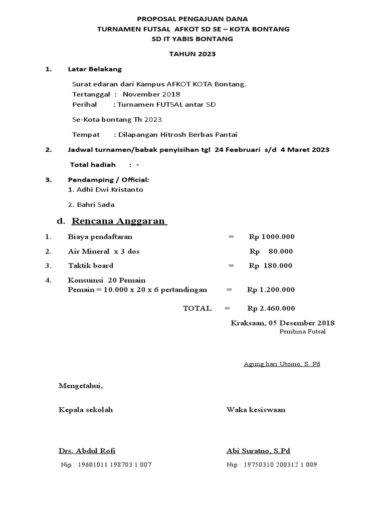 PROPOSAL PENGAJUAN DANA Docx | PDF