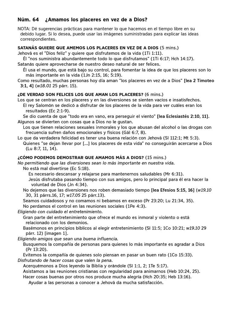 N Um. 64 ¿Amamos Los Placeres en Vez de A Dios? | PDF | Concepciones de dios | Biblia