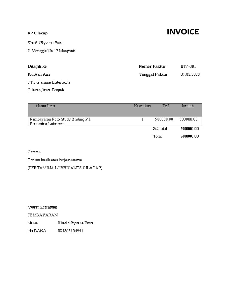 Rp Invoice Pdf