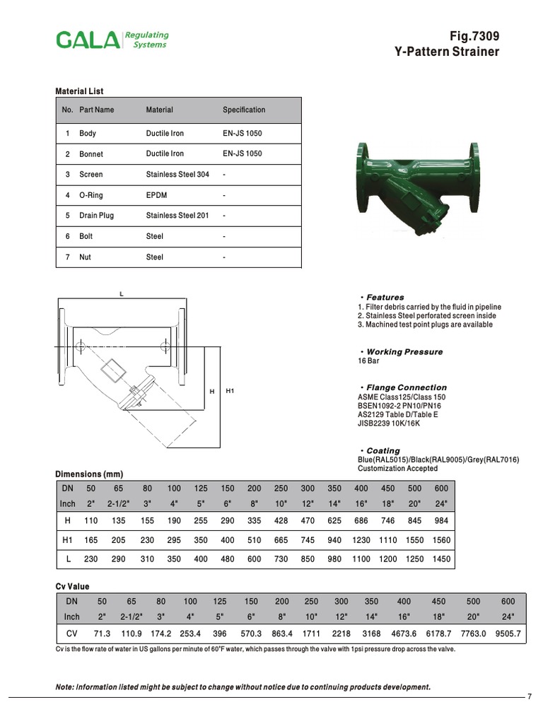7309-Gala-Y Strainer | PDF