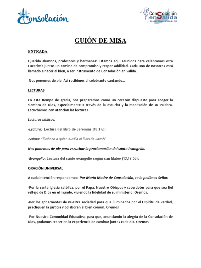 GUIÓN Misa | PDF