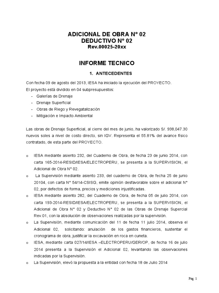Expediente Tecnico de Adicional | PDF | Hormigón | Presupuesto