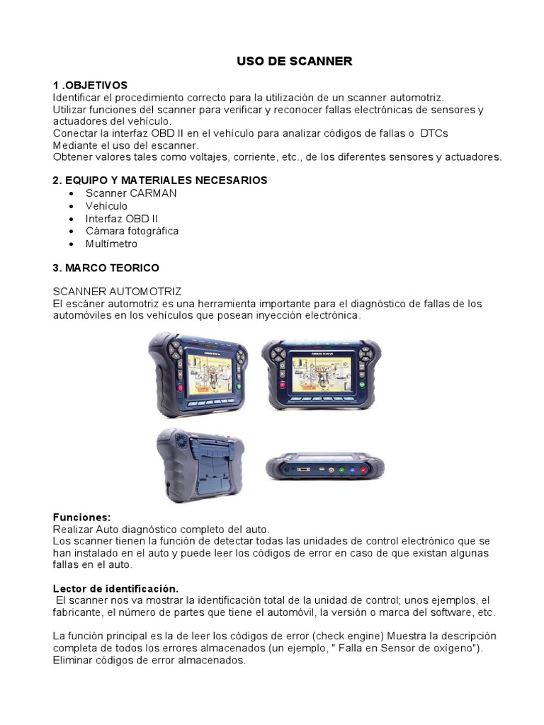 Uso del Scanner Corsa en Diagnóstico Automotriz | PDF | Coche | Sensor