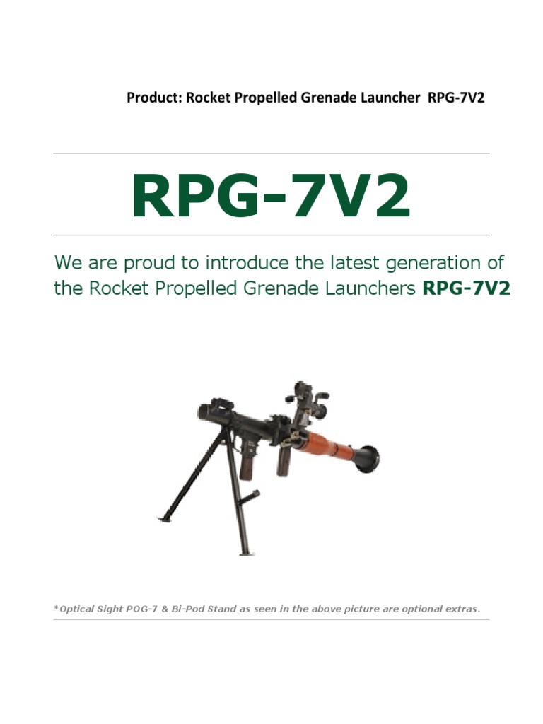 RPG-7V2 Product Catalogue PDF | PDF | Equipment | Hazards