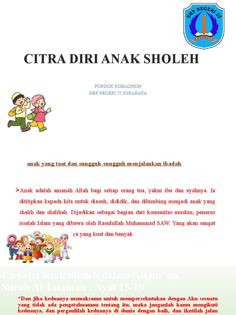 D. Citra Diri Anak Sholeh | PDF | Karier & Perkembangan | Agama ...