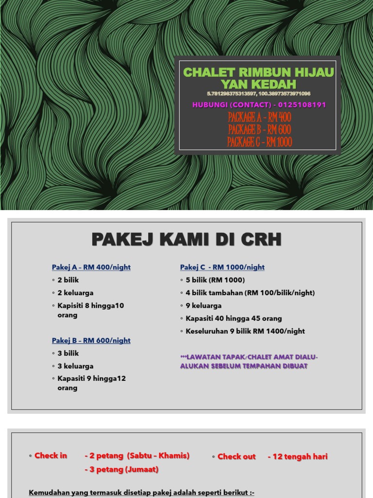Chalet Rimbun Hijau, Yan Kedah PDF | PDF | Memasak, Makanan, & Anggur