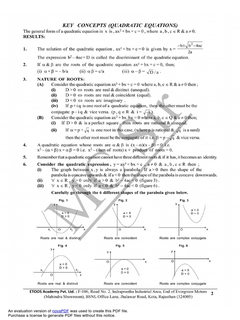 Chapter 03 - Quadratic Equations | PDF Chapter 03 - Quadratic Equations | PDF