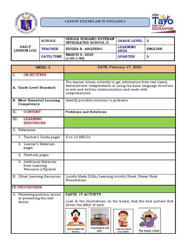 Daily Lesson Log - English 3 | Download Free PDF | Learning | Virus