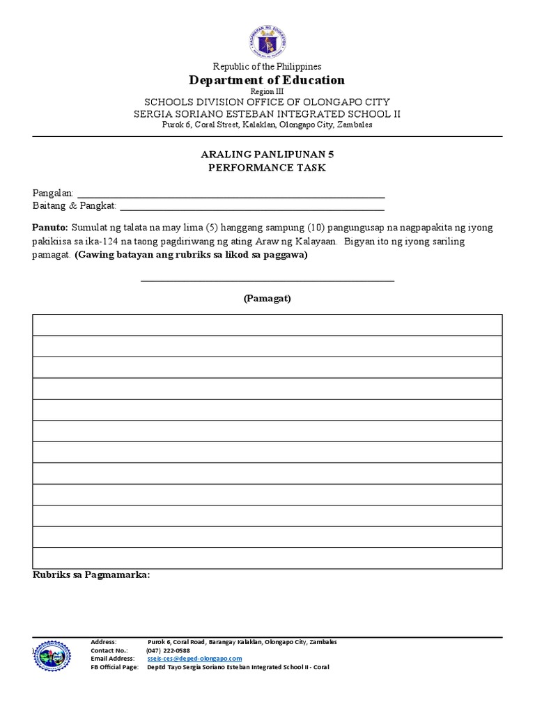 Performance Task Essay - AP5 | PDF