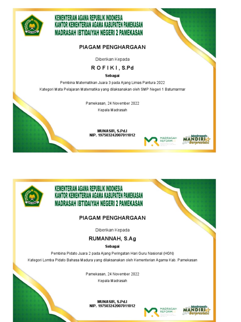 Sertifikat PEMBINA | PDF