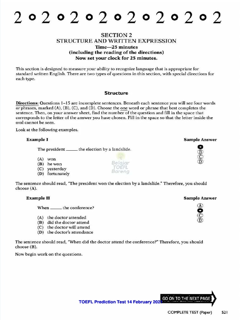 PDF Structure Amp Reading Answer Keys 14 February Complete Toefl - Compress PDF | PDF | Martial ...