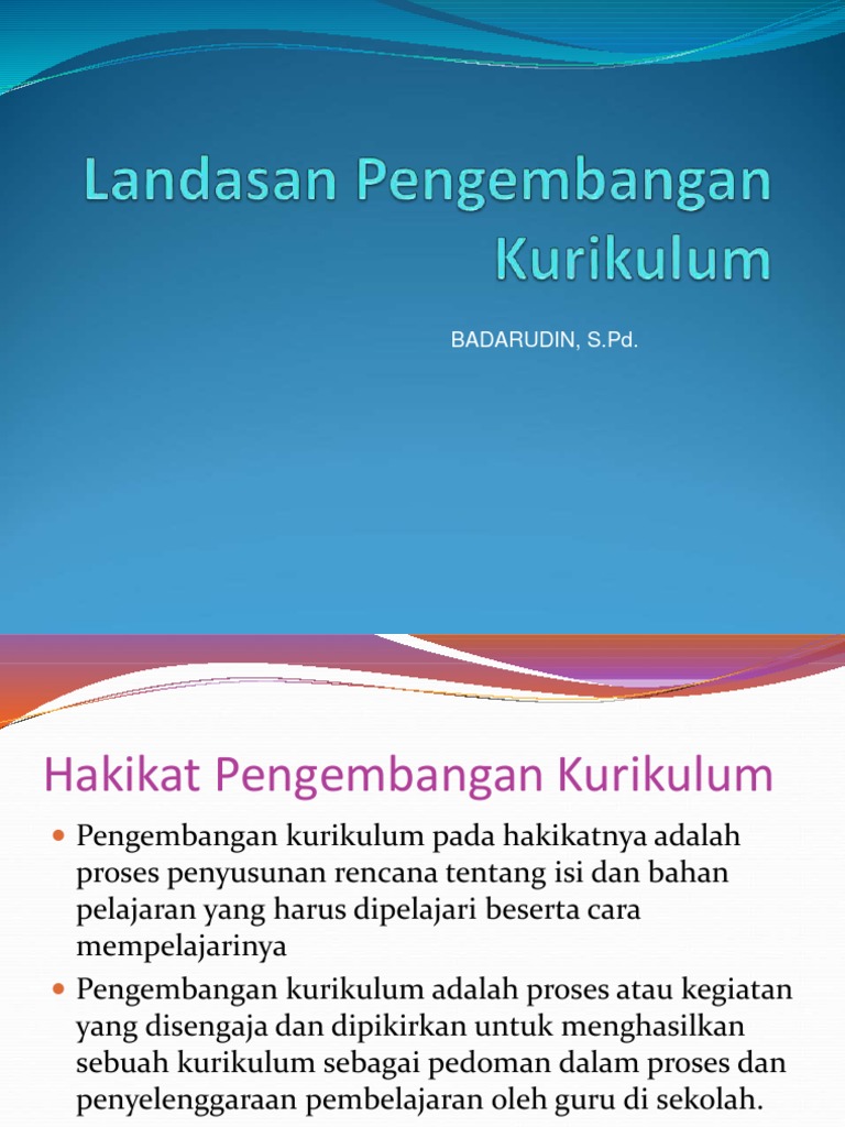 Landasan Pengembangan Kurikulum Badar - Compressed - Compressed | PDF