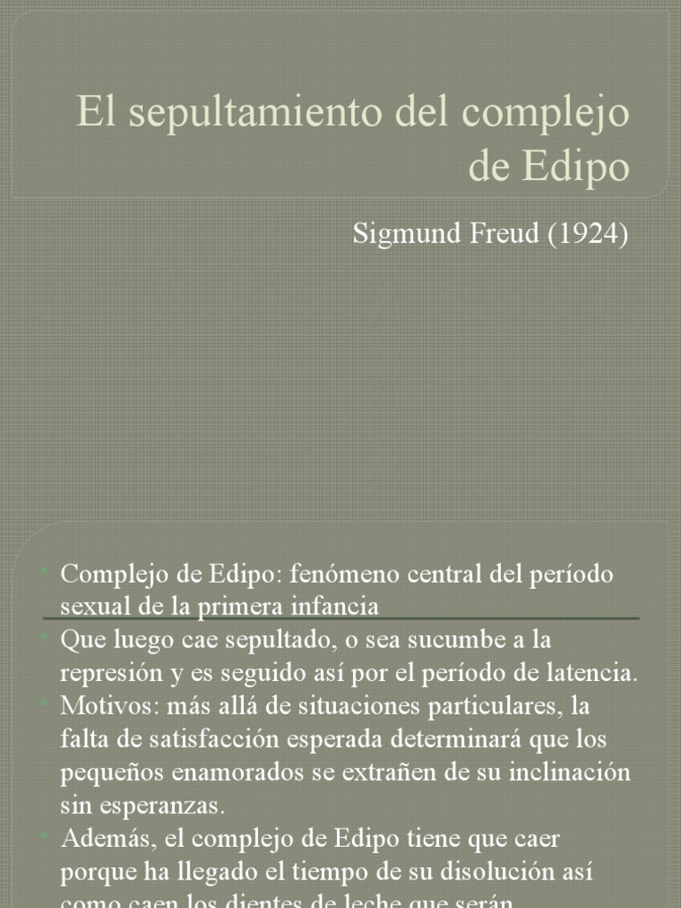 El Sepultamiento Del Complejo de Edipo Luis | PDF | Complejo de Edipo | Sicología