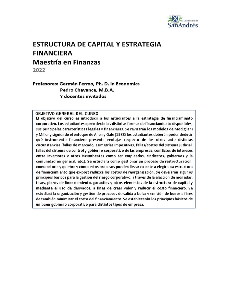 Estrategia Financiera y Estructura de Capital | PDF | Evaluación | Corporaciones