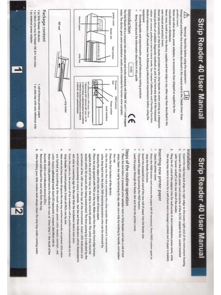 Strip Reader 40 - User Manual | PDF