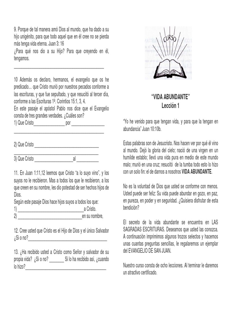 Importancia de la Vida Abundante en Cristo | PDF | Jesús | Pecado