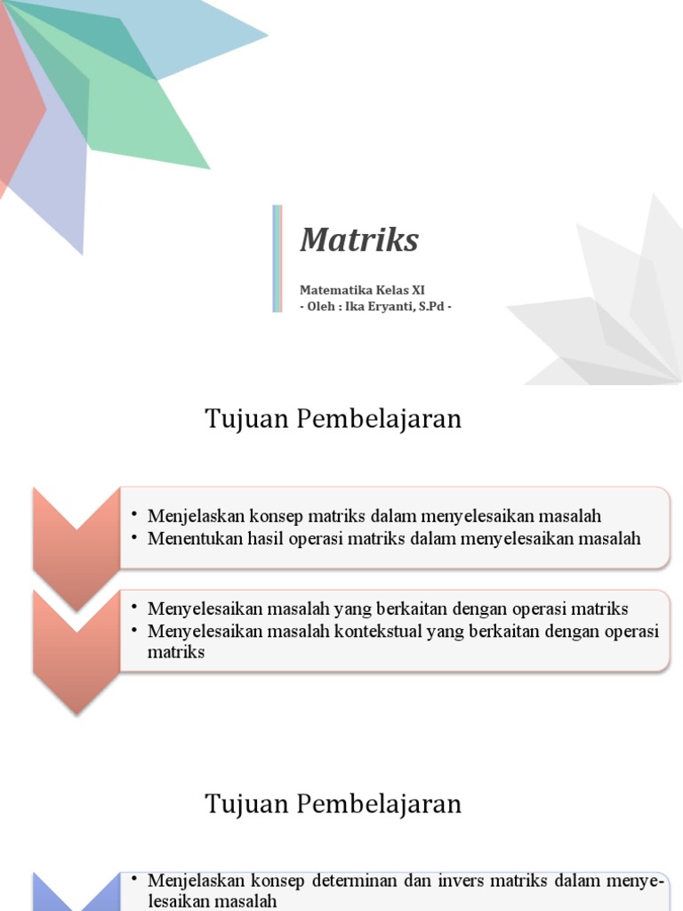 Matematika Kelas 11 - BAB 2 Matriks | PDF