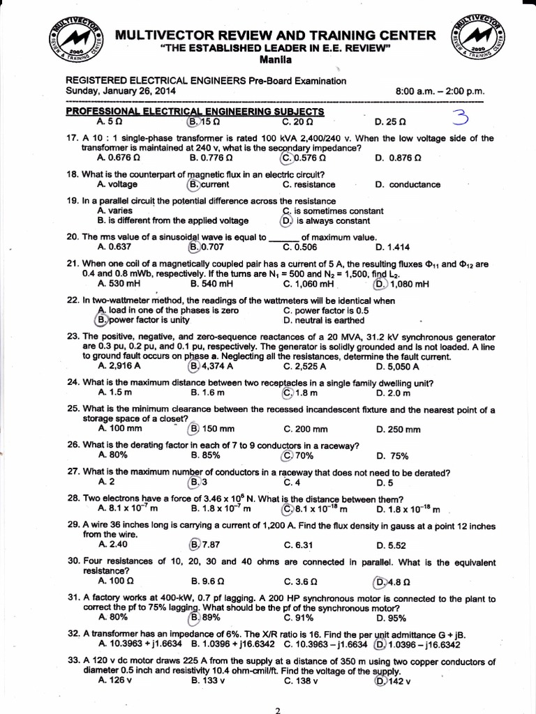IMG - 0522 EE PreBoard Exam 3 | PDF | Electrical Resistance And Conductance | Electrical Impedance