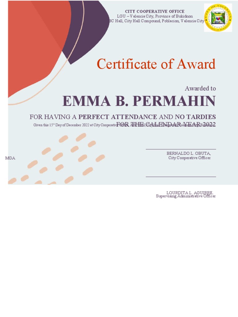 Certificate of Award | PDF