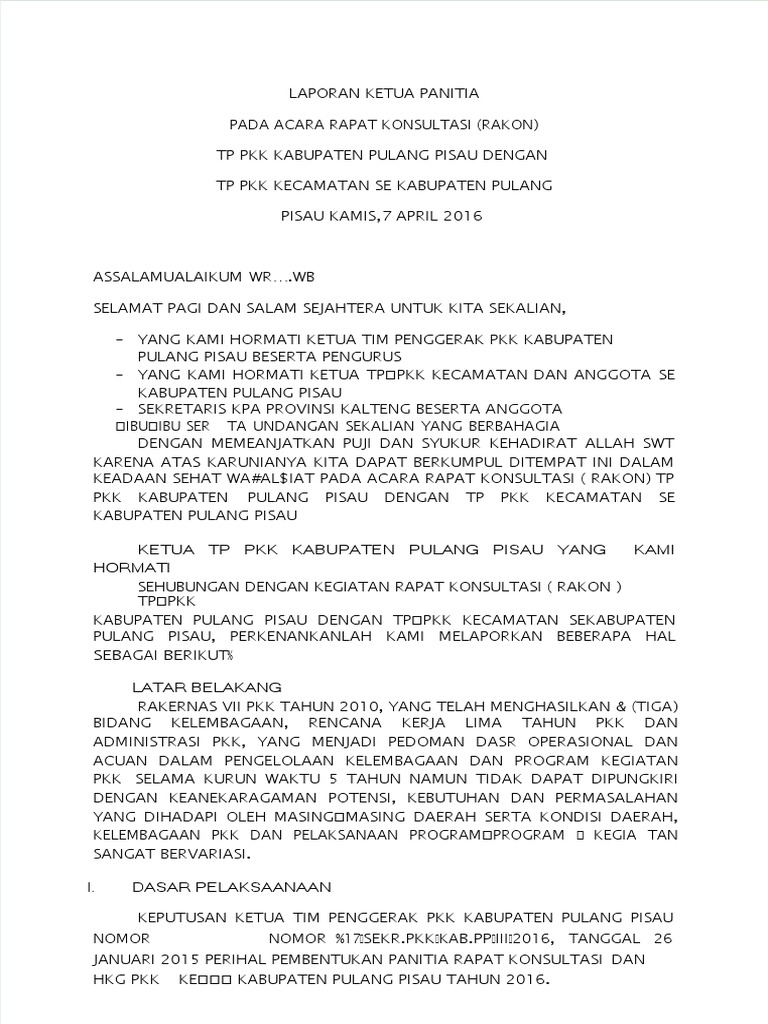 RAKON TP PKK Pulang Pisau 2016 | PDF | Bisnis
