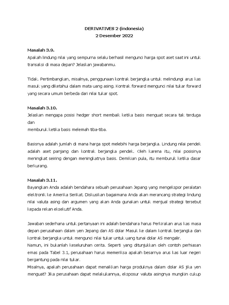 DERIVATIVES 2 (Indonesia) | PDF