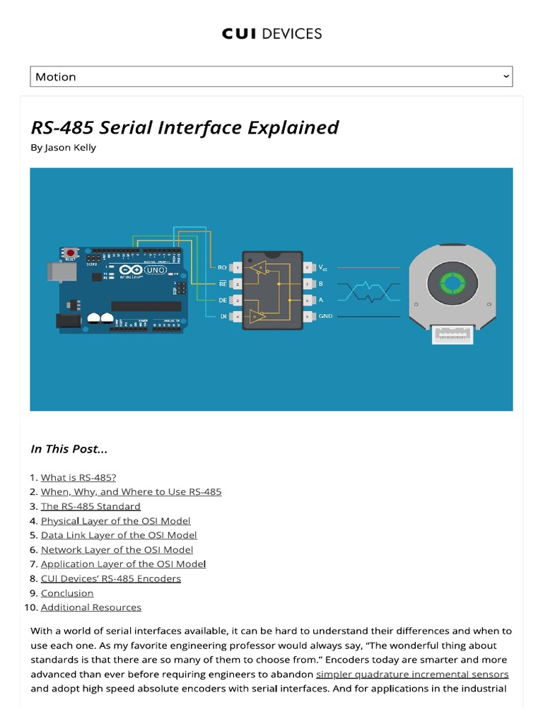 RS-485 Serial Interface Explained - CUI Devices | PDF RS-485 Serial Interface Explained - CUI Devices | PDF