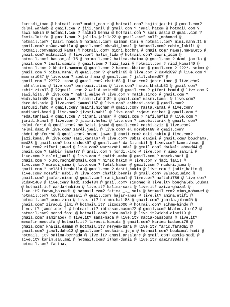 Gmail and Hotmail Address List | PDF | Cross Platform Software ...