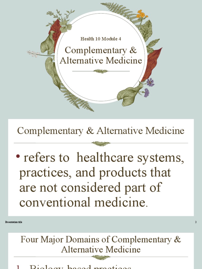Overview of Complementary Medicine | PDF | Alternative Medicine ...