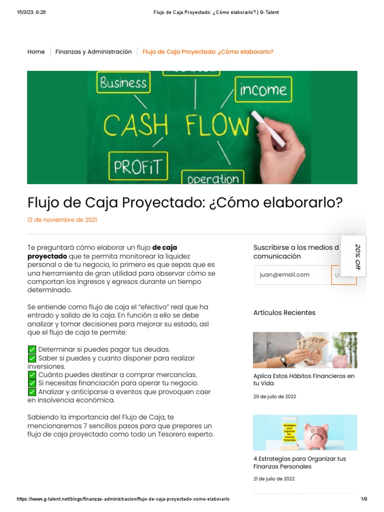 Cómo elaborar un flujo de caja proyectado | PDF | Flujo de efectivo ...