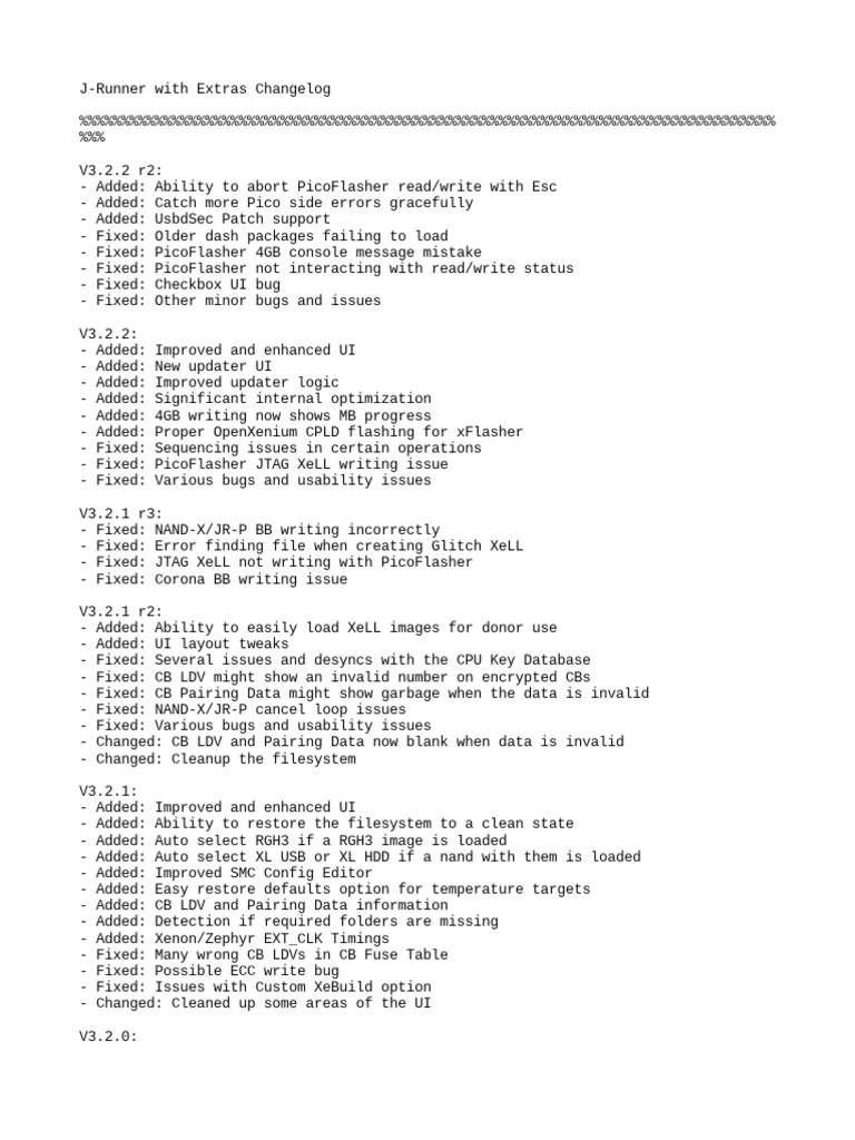 Changelog | PDF | Software Bug | Flash Memory