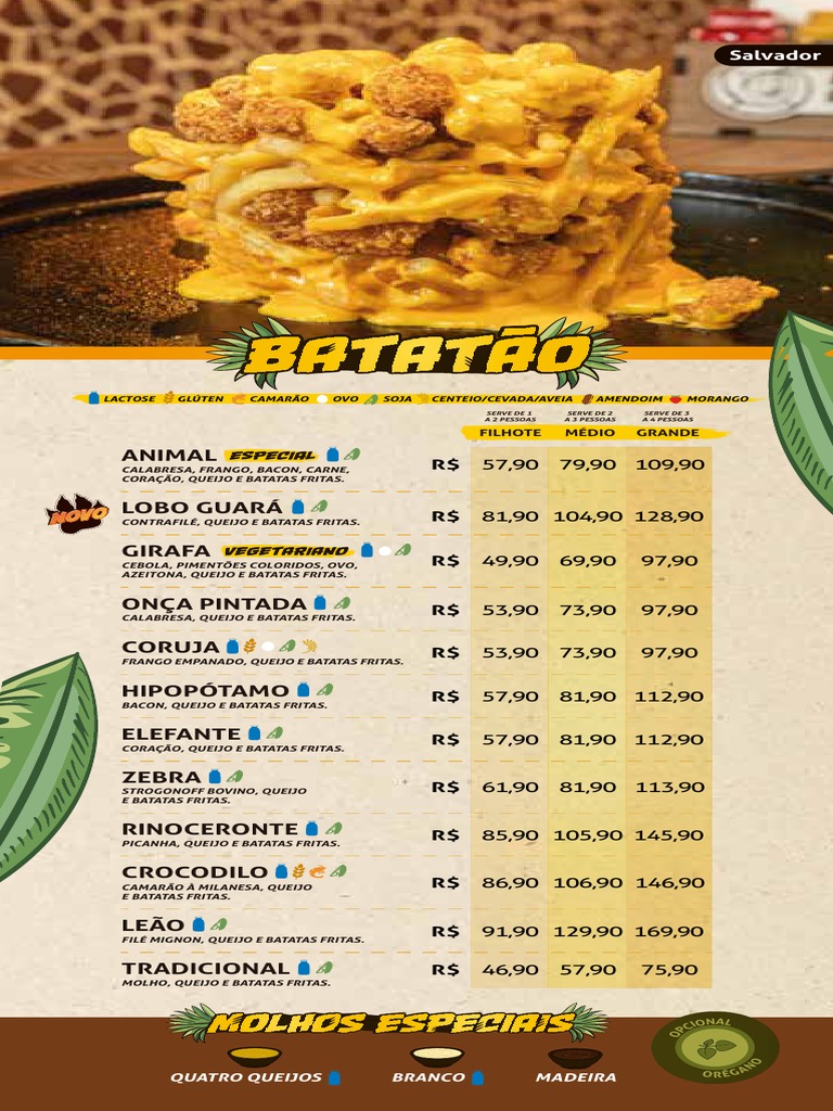 Cardápio Mundo Animal | Download grátis PDF | Culinária | Ingredientes ...