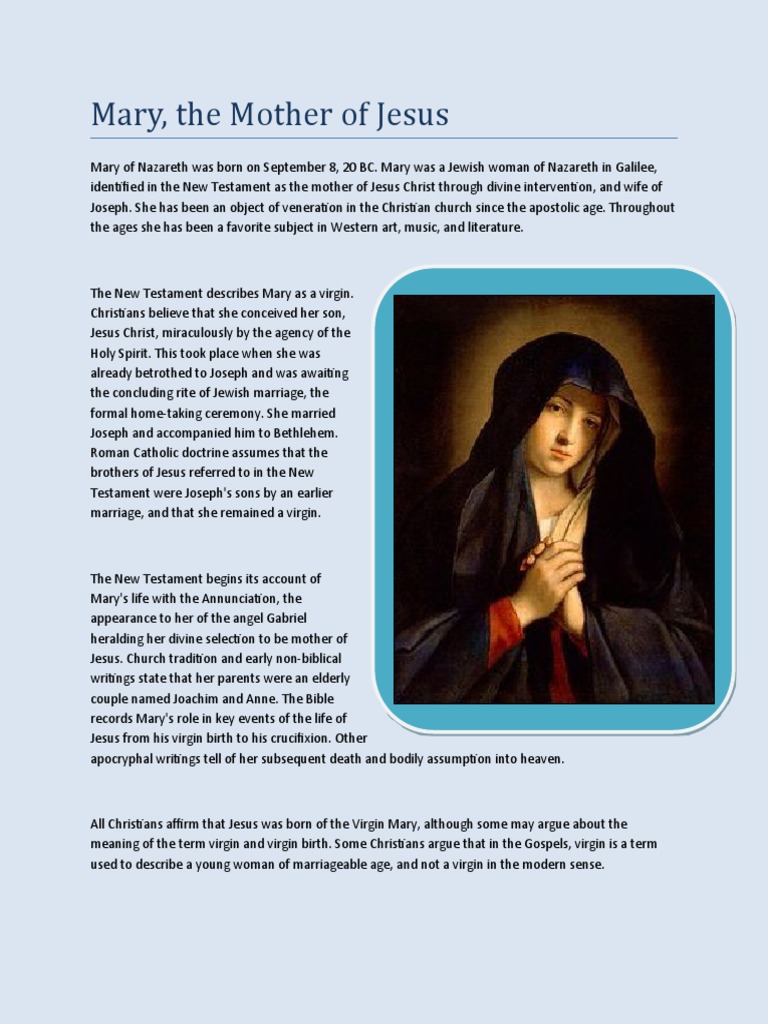 Mary Mother of Jesus A Sampler Review | PDF | Mary, Mother Of Jesus ...