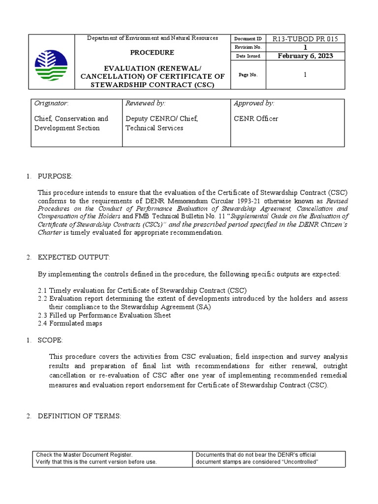 Procedure - CSC | PDF | Evaluation