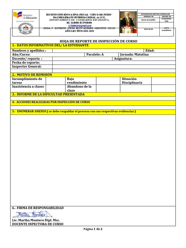 Formato Informe A Inspeccion General | PDF