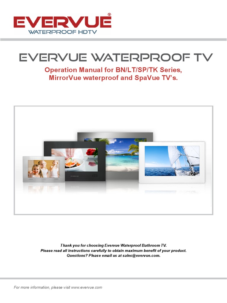 Evervue TV Manual | PDF | Cable Television | Ac Power Plugs And Sockets