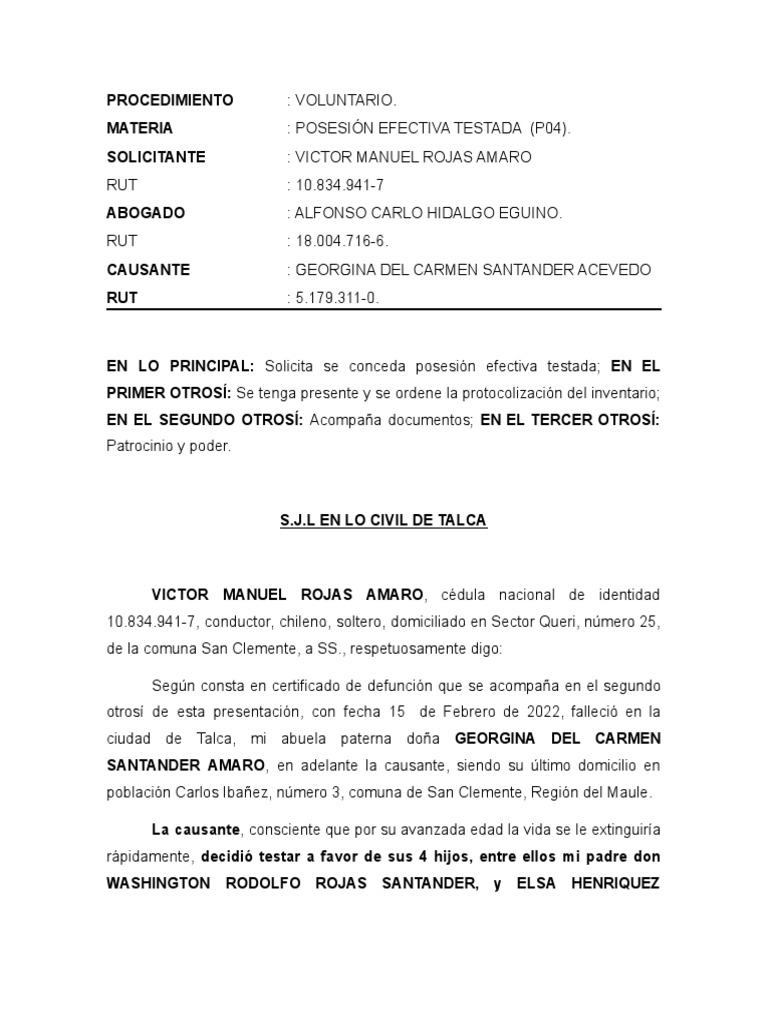 Posesión Efectiva Testada. Víctor Rojas Amaro | Descargar gratis PDF ...