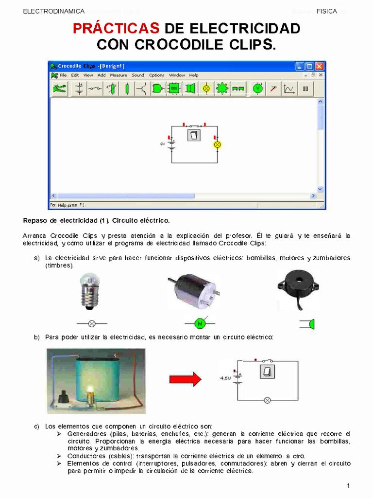 Circuitos Eléctricos en Crocodile Clips | PDF | Ingenieria Eléctrica ...