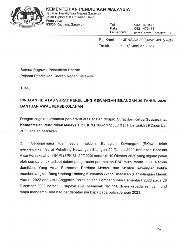 Surat Pindaan Ke Atas Surat Pekeliling Kewangan Bil 20 Tahun 2020 | PDF Surat Pindaan Ke Atas Surat Pekeliling Kewangan Bil 20 Tahun 2020 | PDF