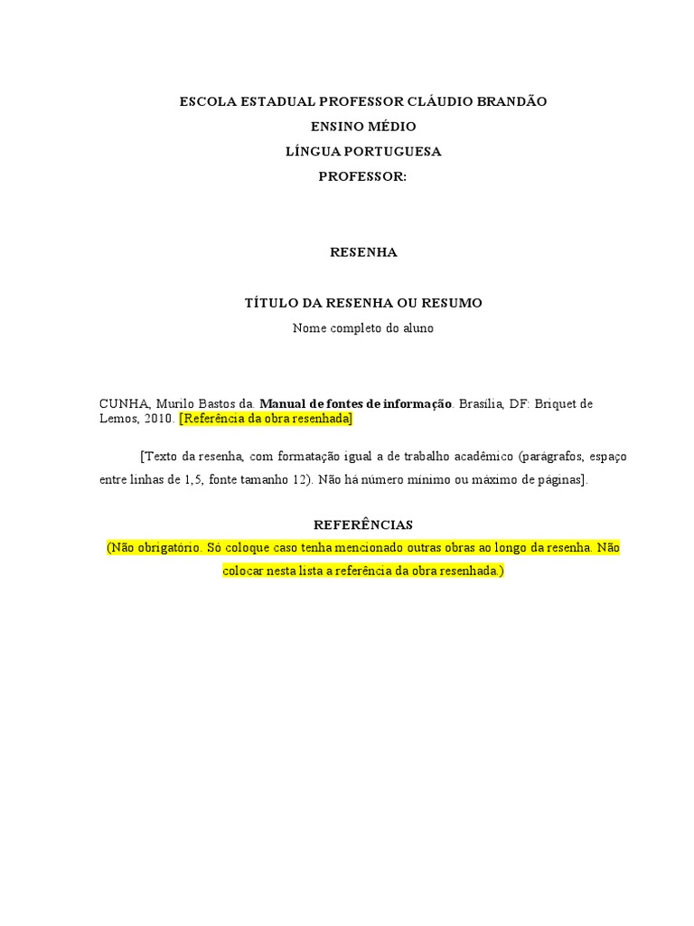 Modelo de Resenha | PDF