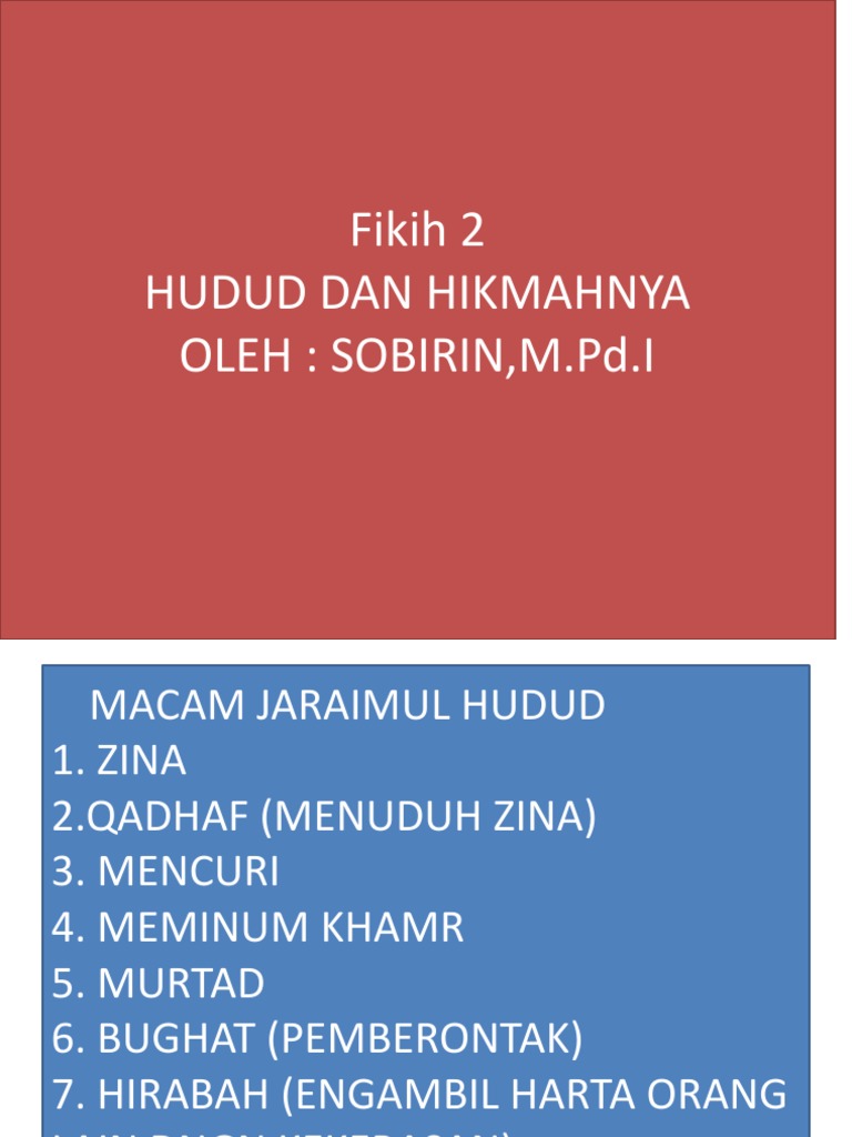 Hudud Dan Hikmahnya | PDF | Agama & Spiritualitas