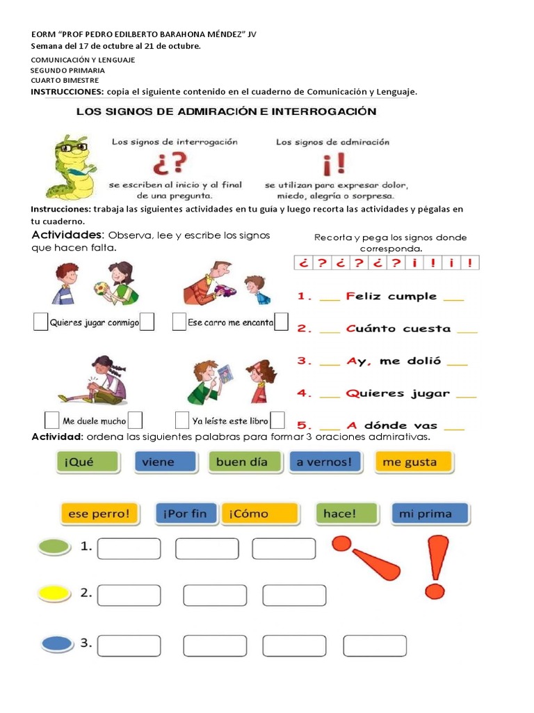 HOJA DE TRABAJO 2do Primaria-1 | PDF