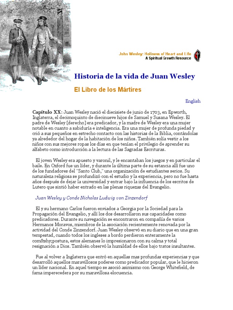 Historia de La Vida de Juan Wesley | PDF | metodismo | John Wesley