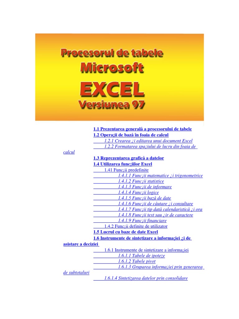 Excel Cuprins | PDF