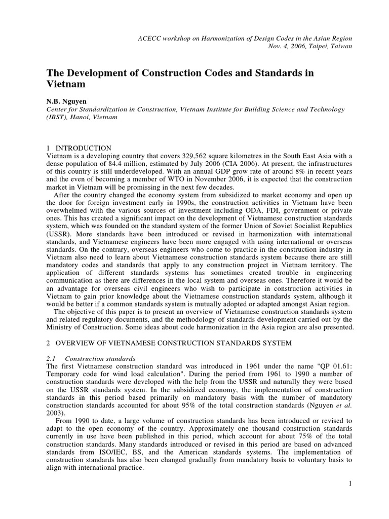 The Development of Construction Codes and Standards | PDF | Vietnam ...