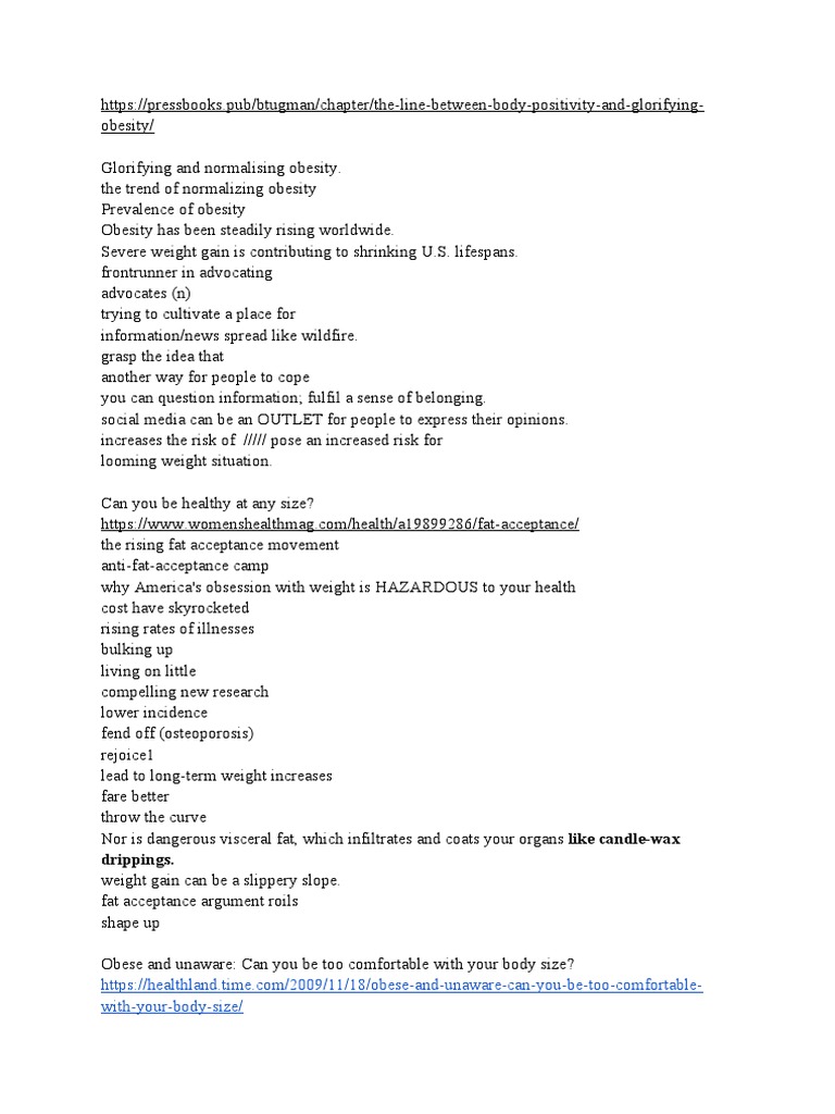 Body Positivity Articles | PDF | Obesity | Body Image