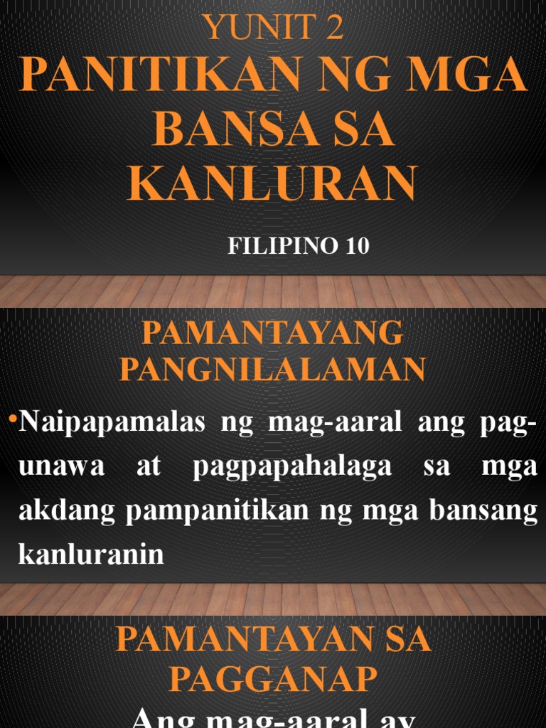 YUNIT 2 Aralin 1 FILIPINO 10 | PDF